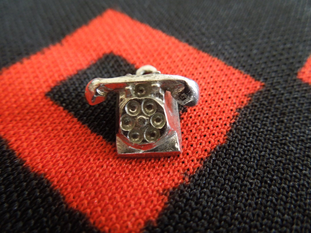 Sterling Telephone Charm Vintage Rotary Dial Phone Silver Charm for ...