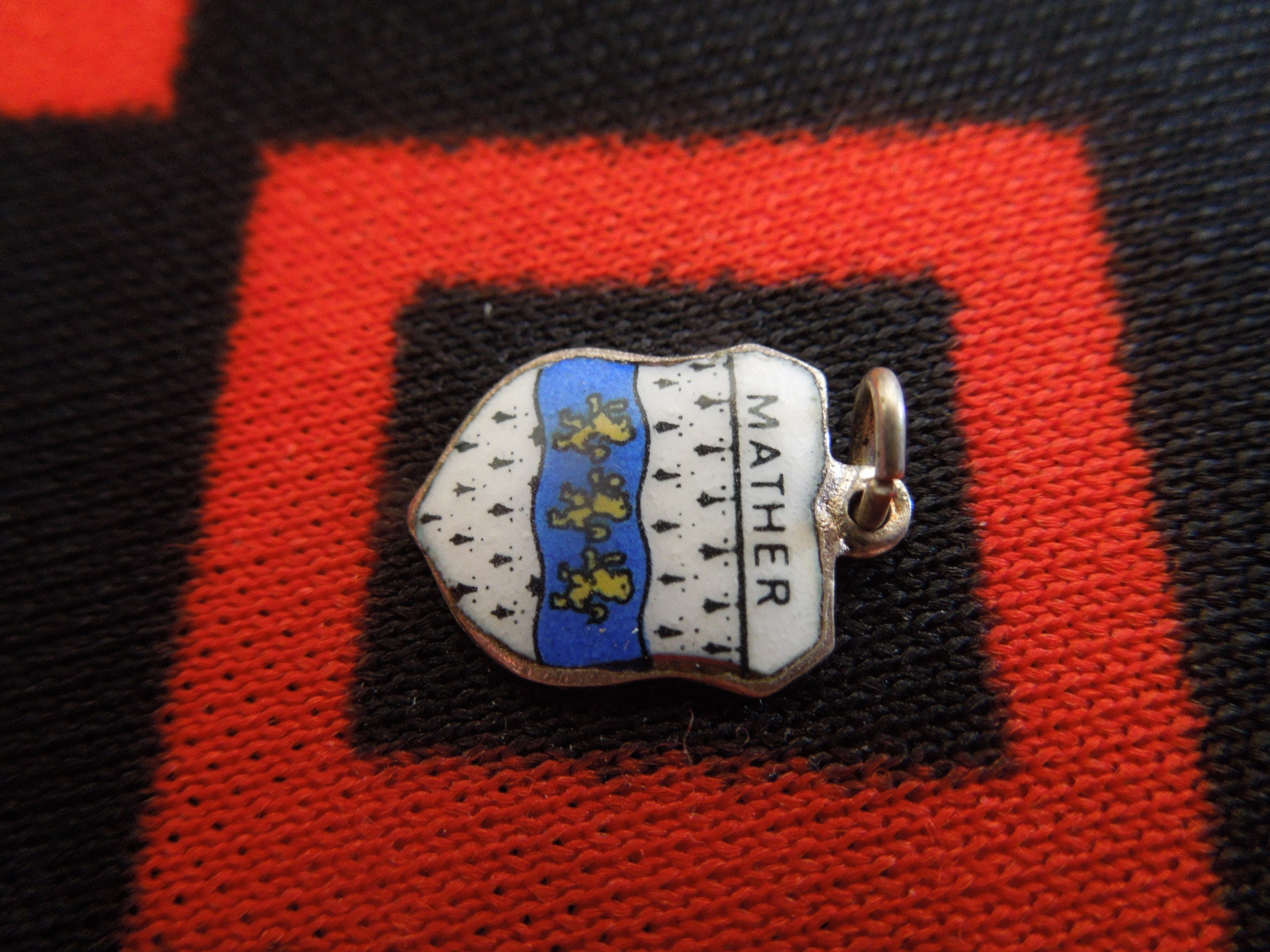 Enamel Mather Charm Mather Last Name Family Crest Shield | Etsy