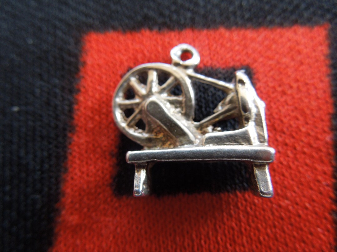 Sterling Spinning Wheel Charm Figural Spinning Wheel Sterling Silver ...