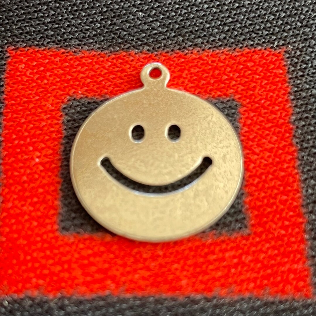 Sterling Smiley Face Charm Happy Face With Round Shape Sterling Silver ...