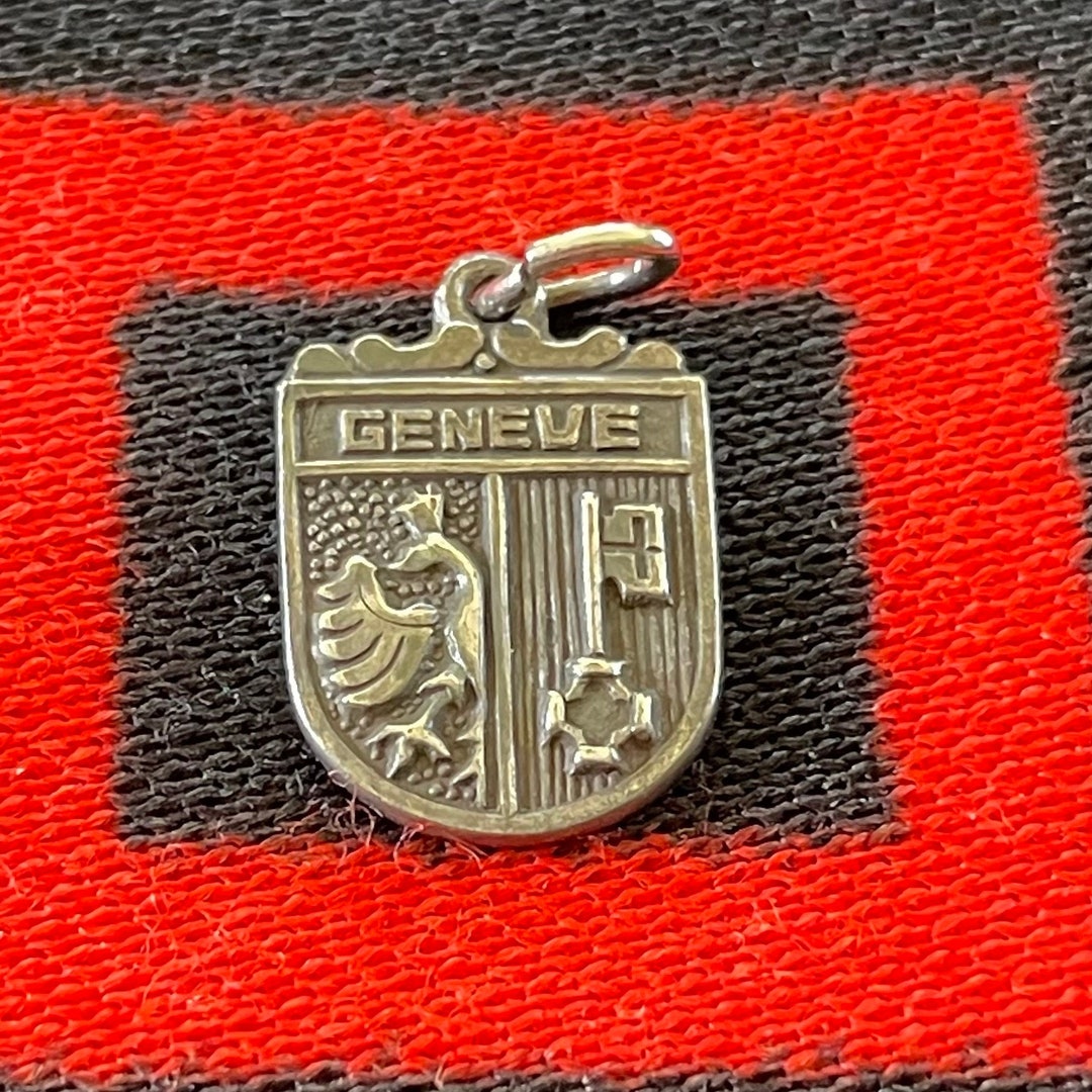 Silver Geneve Charm Geneva Coat of Arms Switzerland Travel Shield 800 ...