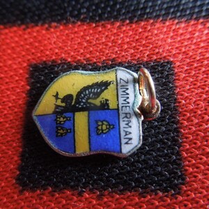 Enamel Zimmerman Charm Zimmerman Last Name Family Crest Shield Silver ...