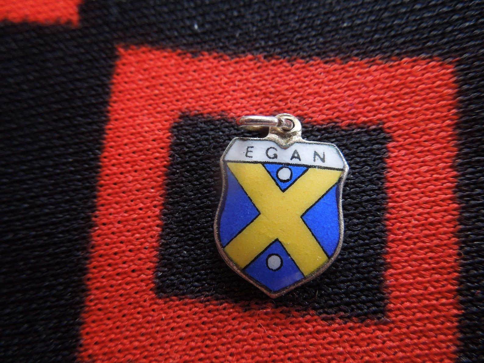 Enamel Egan Charm Egan Last Name Family Crest Shield Silver - Etsy