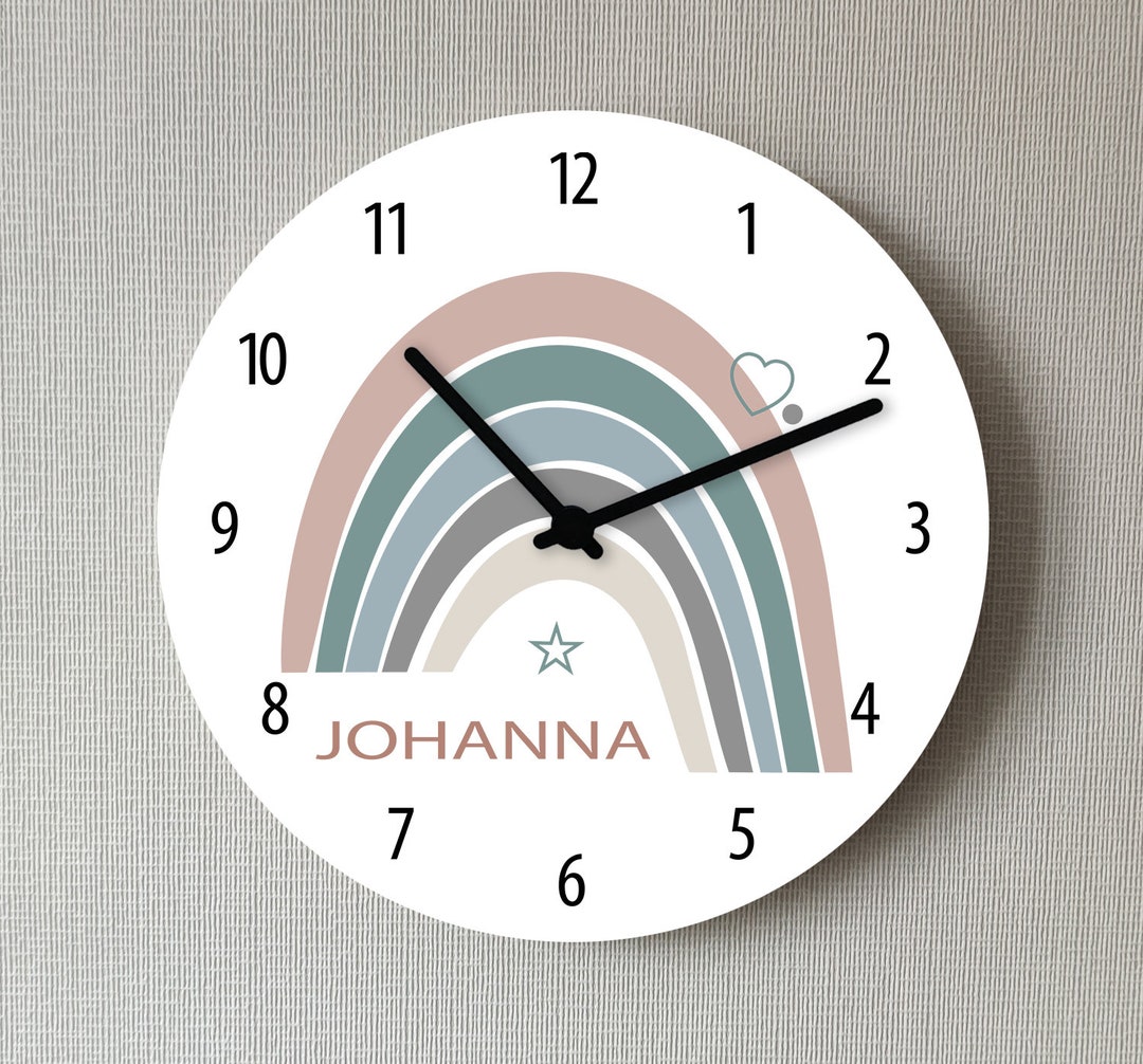 Wanduhr Ohne Ticken Regenbogen Kinderzimmeruhr 25 Cm Personalisiert Kinderzimmer Deko Uhr - Etsy