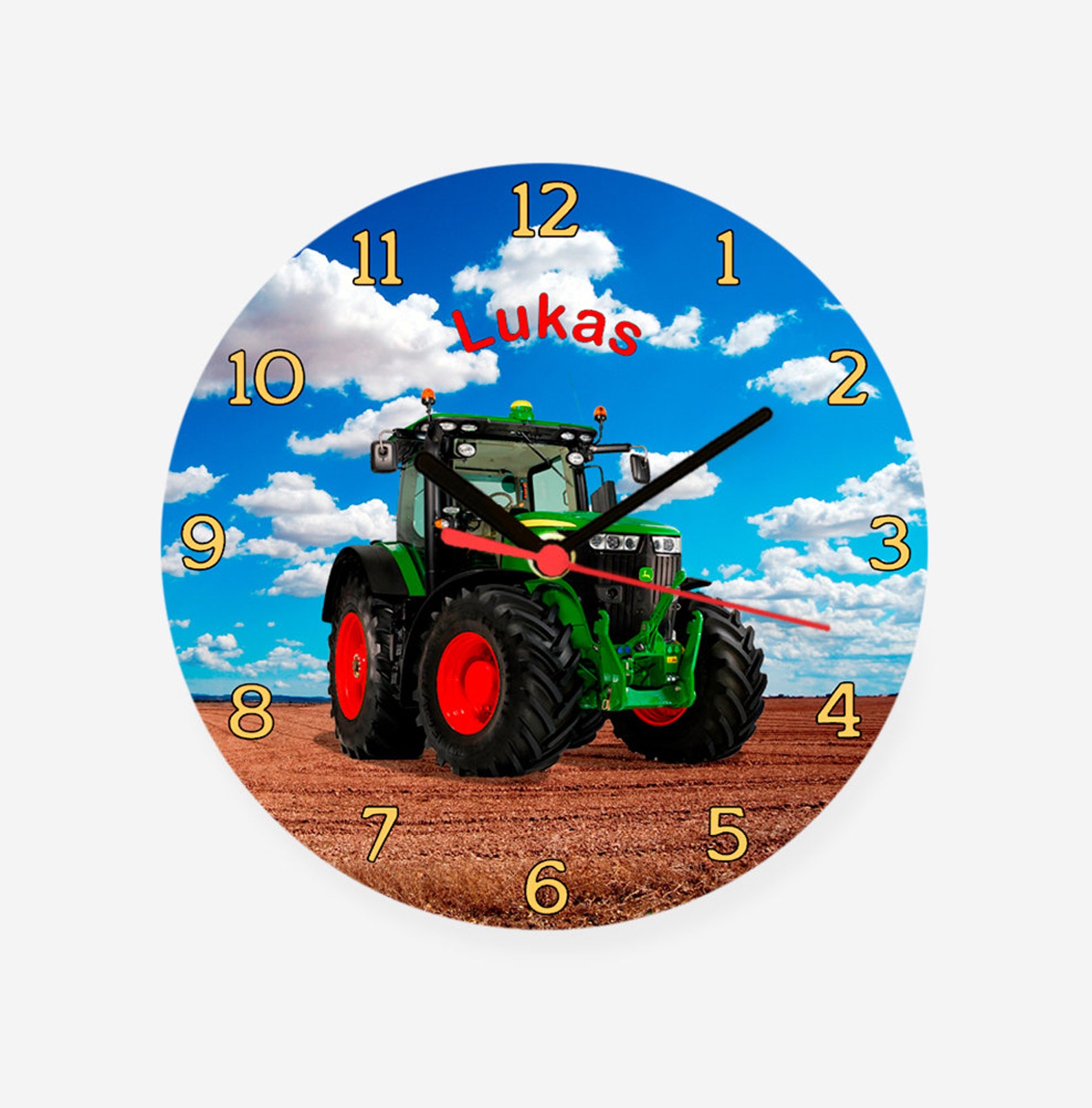 Nursery Wall Clock Tractor Clock Children's Clock Birthday | Etsy