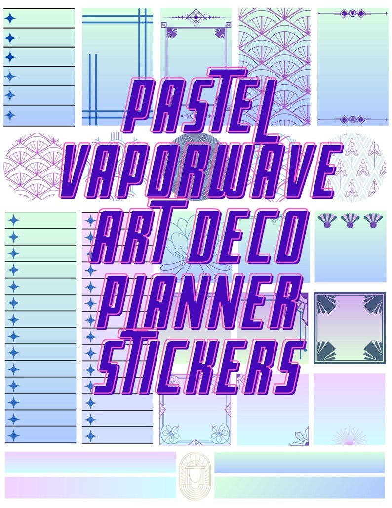 Vaporwave Y2K Pastel Art Deco Instant Download Printable - Etsy