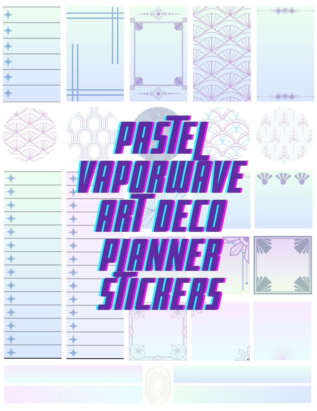 Vaporwave Y2K Pastel Art Deco Instant Download Printable Classic Happy ...