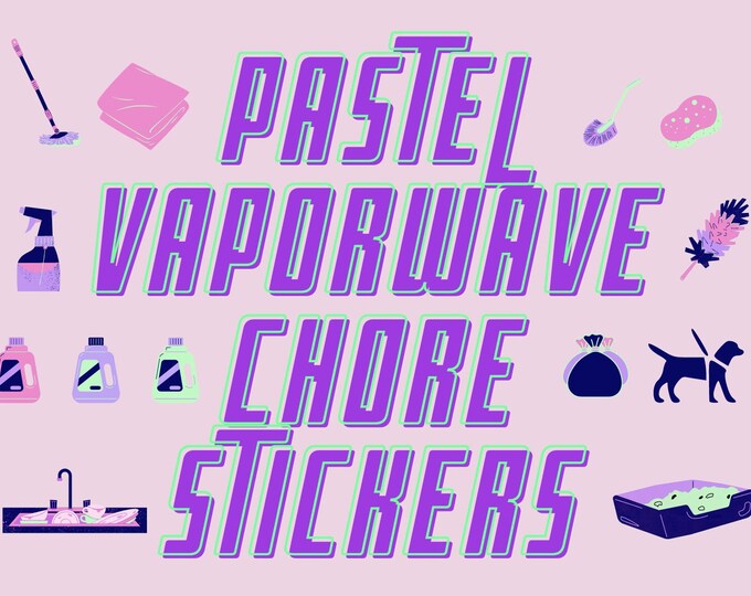 Vaporwave Y2K Pastel Chore Productivity Instant Download Printable ...