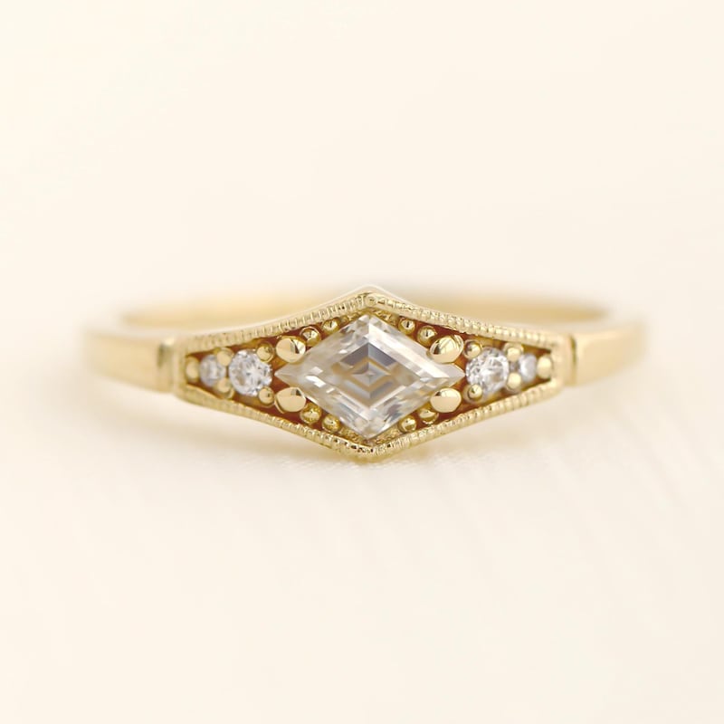 Lozenge Gemstone Ring - Etsy