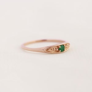 May Birth Ring, Emerald Ring, Gemstone Ring, Lily of the Valley Ring ...
