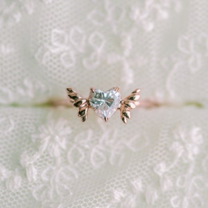 Angel Heart Ring Heart Ring Statement Ring Wing Ring - Etsy