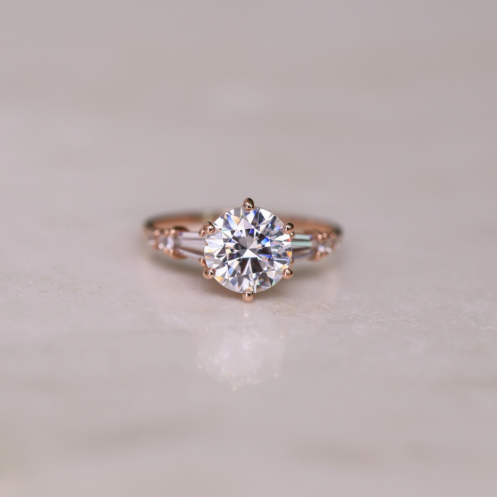 Seven Stone Ring Tapered Ring Engagement Ring Classic Style - Etsy