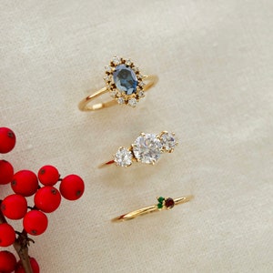 Holly Ring Gem Stone Ring Multi Stone Ring Stacking Ring - Etsy