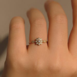 Edelweiss Ring, Engagement Ring, Wedding Ring, Gold Ring, Bridal Ring ...