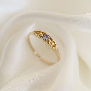 December Birth Ring, Birthstone Ring, Birth Flower Ring, Statement Ring ...