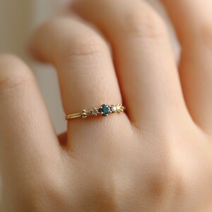 Bluebird Ring, Blue Diamond Ring, Diamond Ring, Three Stone Ring ...