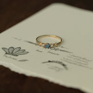 Bluebird Ring, Blue Diamond Ring, Diamond Ring, Three Stone Ring ...