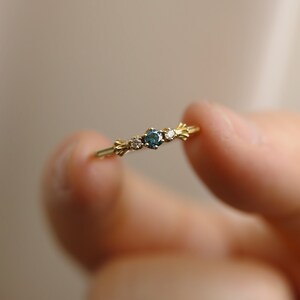 Bluebird Ring, Blue Diamond Ring, Diamond Ring, Three Stone Ring ...