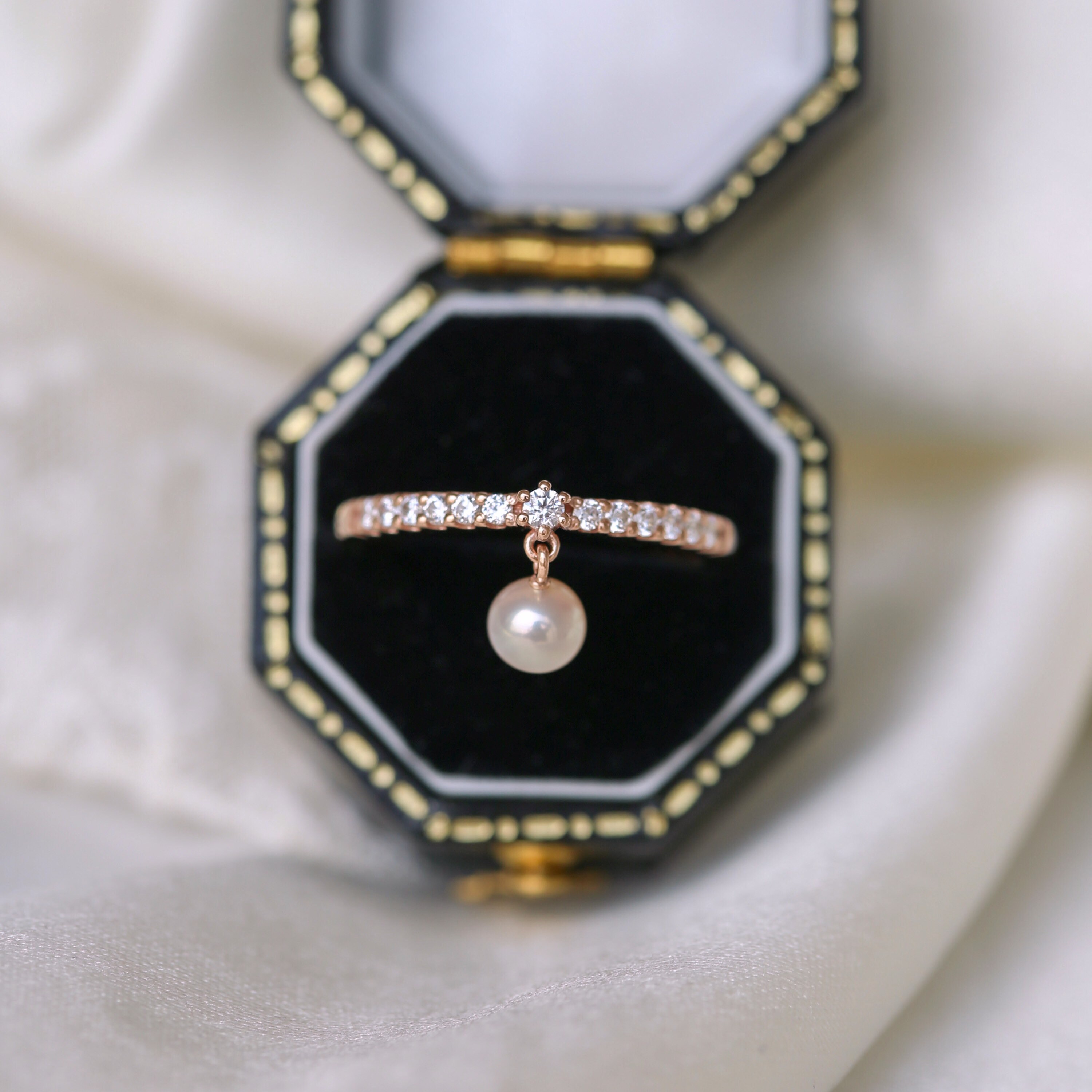 Pearl dangle ring pearl ring stackable ring dangle ring | Etsy