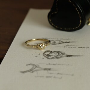 Sweet Heart Ring, Heart Ring, Statement Ring, Diamond Ring, Gold Ring ...