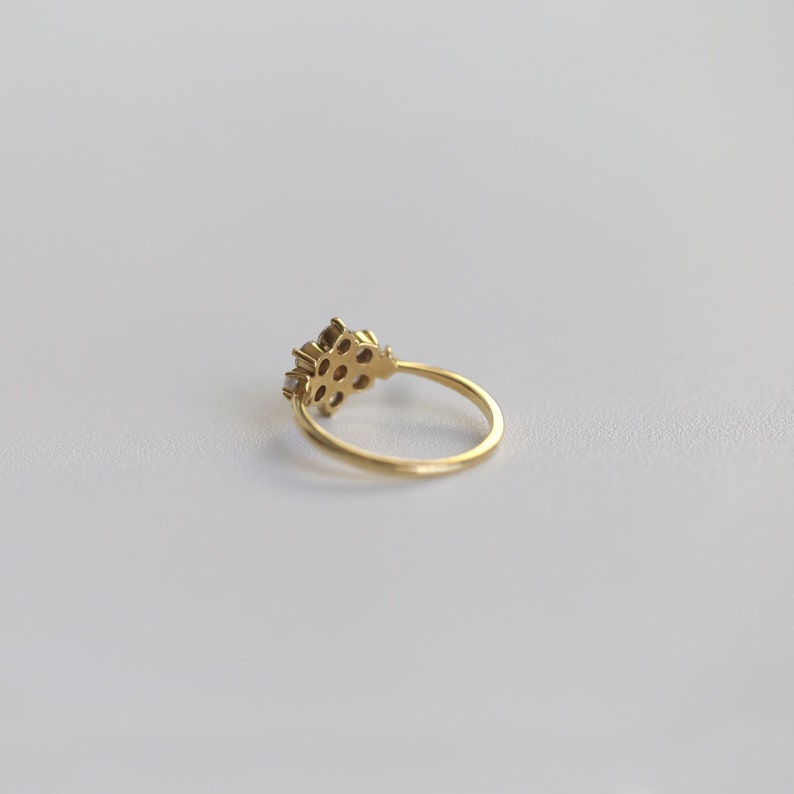 Flower Cluster Ring Solitaire Ring Engagement Ring Wedding - Etsy