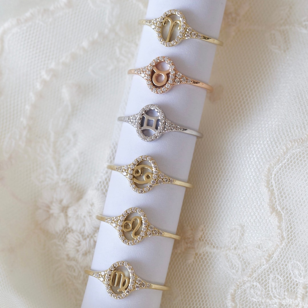 Zodiac Signet Ring - Etsy