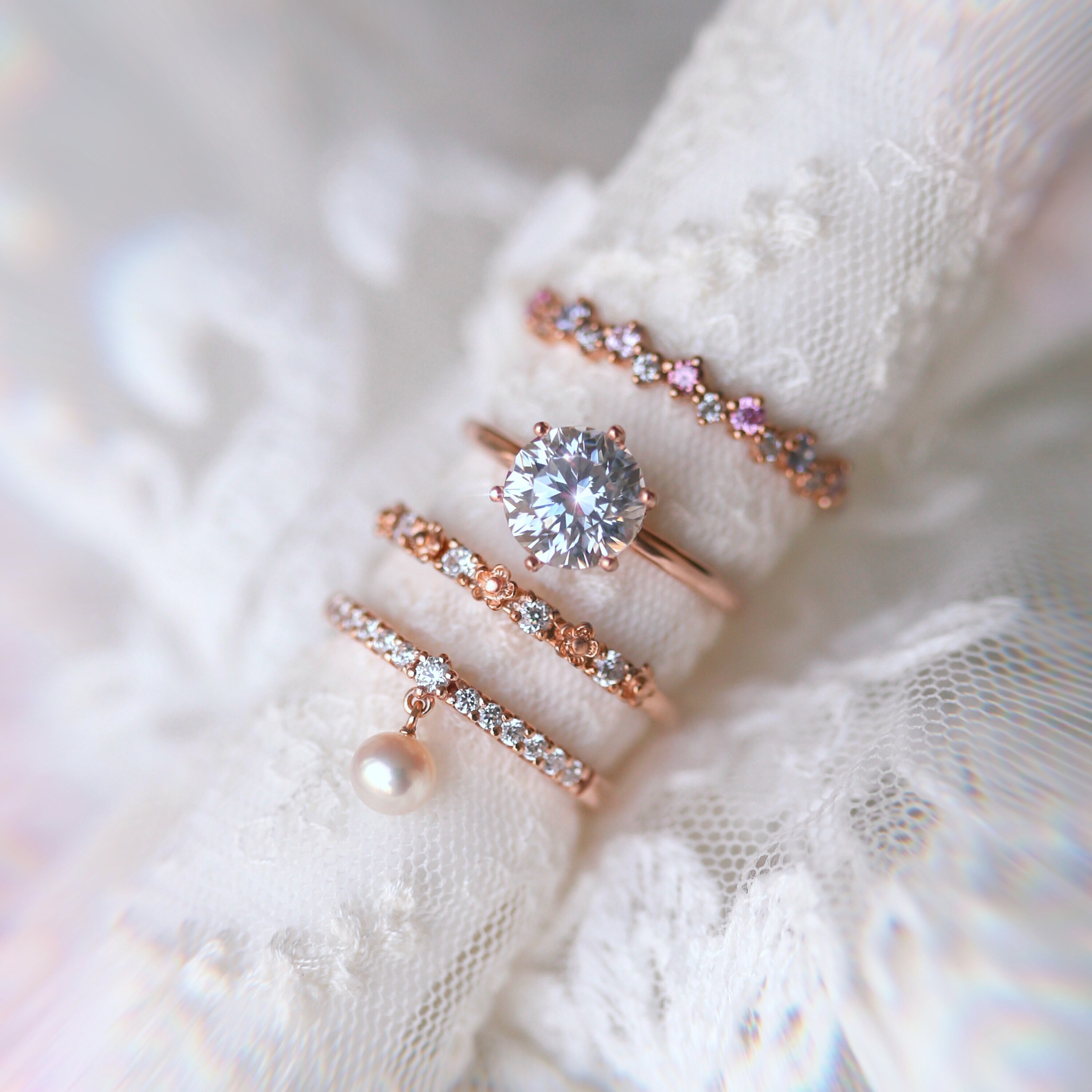 Pearl dangle ring pearl ring stackable ring dangle ring | Etsy