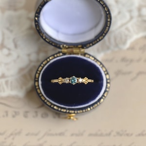 Bluebird Ring, Blue Diamond Ring, Diamond Ring, Three Stone Ring ...