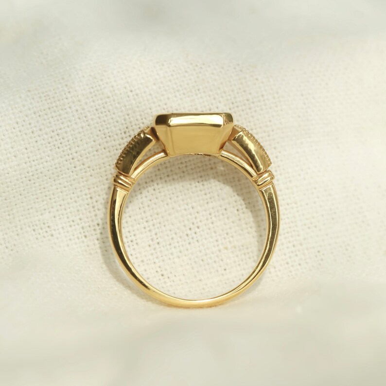 Horizontal Emerald Cut Solitaire Ring East West Ring Emerald - Etsy