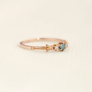 Bluebird Ring, Blue Diamond Ring, Diamond Ring, Three Stone Ring ...