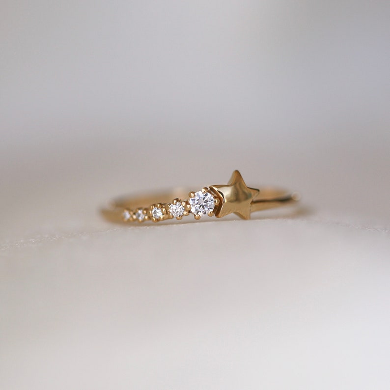 Shooting Star Ring Tiny Star Ring Statement Ring Gold Ring - Etsy
