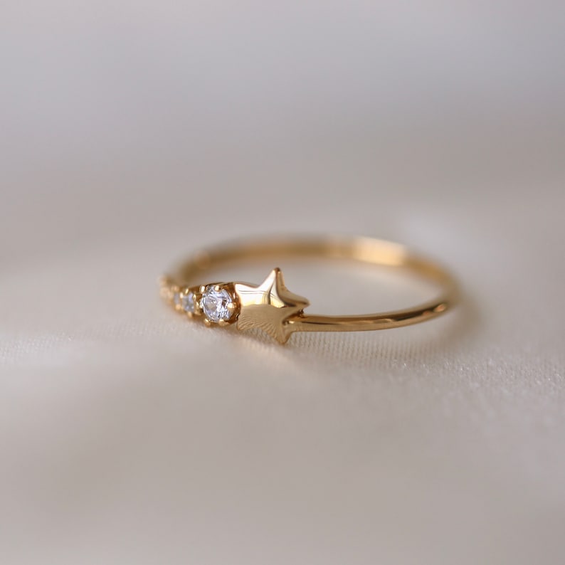 Shooting Star Ring Tiny Star Ring Statement Ring Gold Ring | Etsy