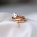 Pearl Dangle Ring, Pearl Ring, Stackable Ring, Dangle Ring, Rosegold Ring, Silver Ring, 14k Gold ...