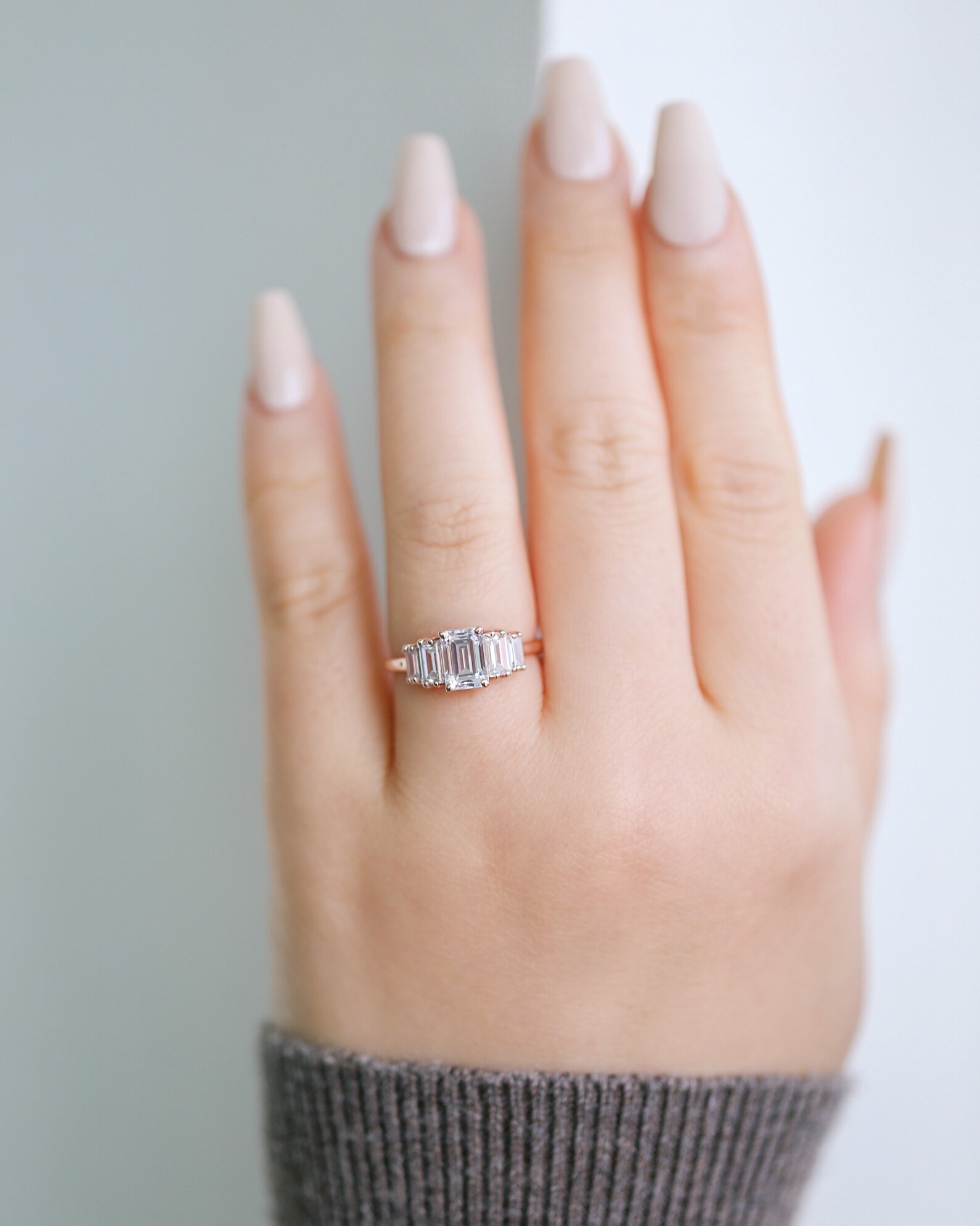 Five Stone Smile Ring Engagement Ring Classic Style Ring - Etsy