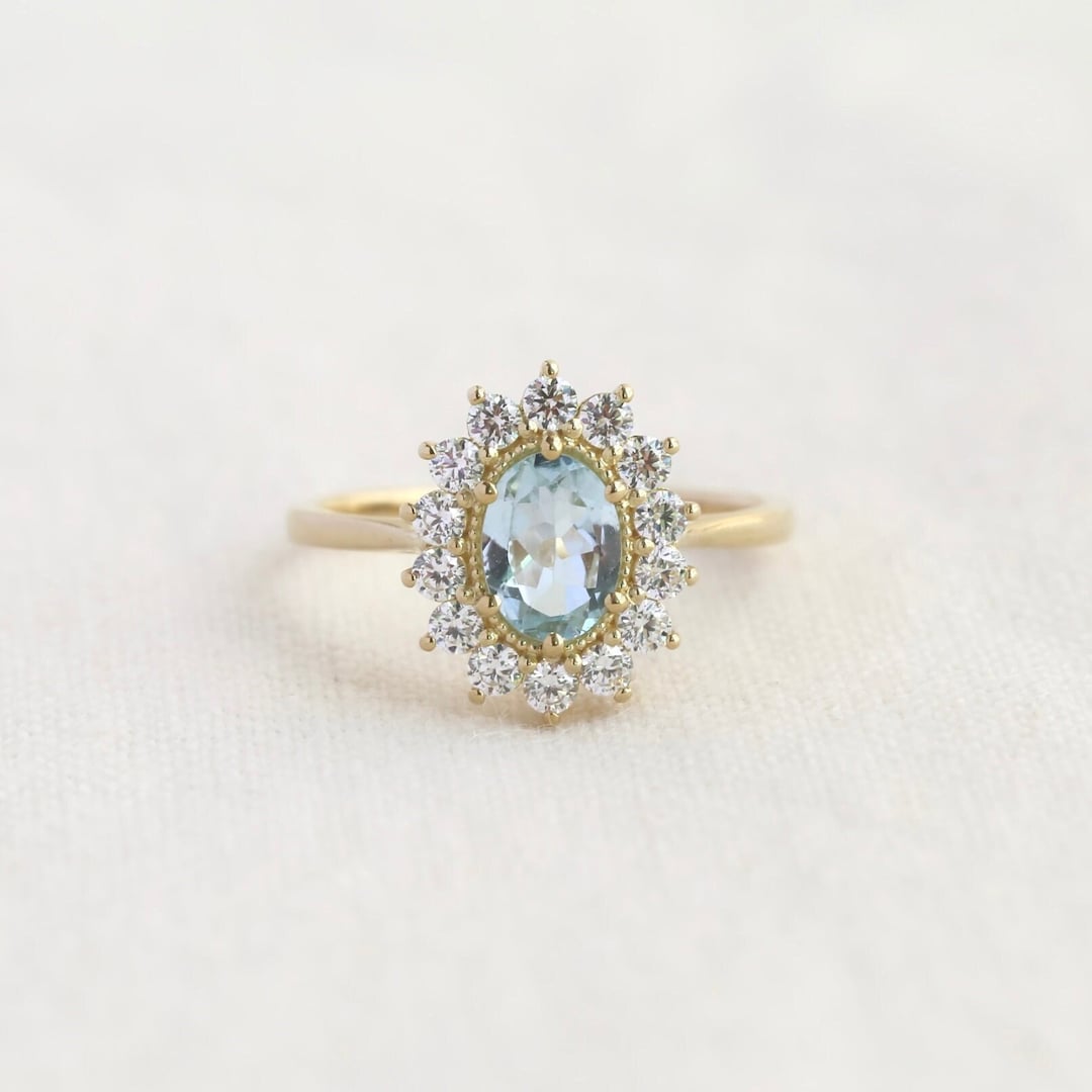 Rococo Ring, Wedding Ring, Oval Ring, Halo Ring, Engagement Ring ...