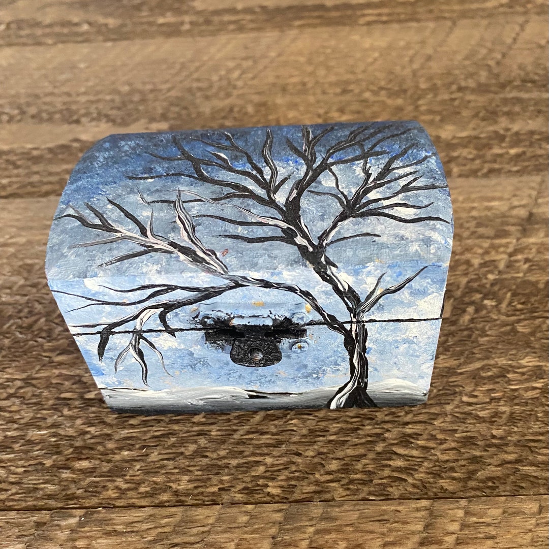 Small Hand Painted Box With Hinges and a Latch - Etsy