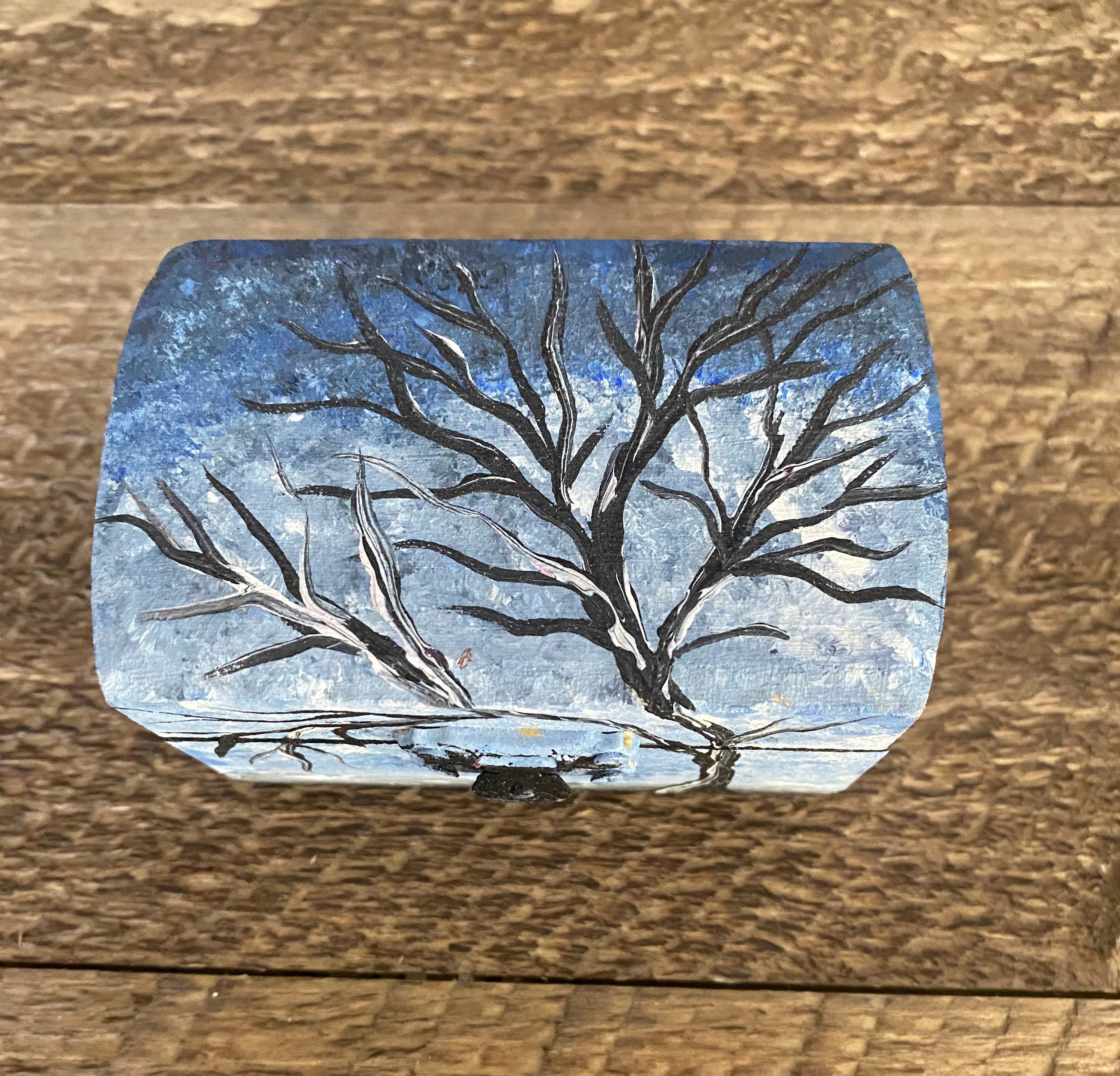 Small Hand Painted Box With Hinges and a Latch - Etsy