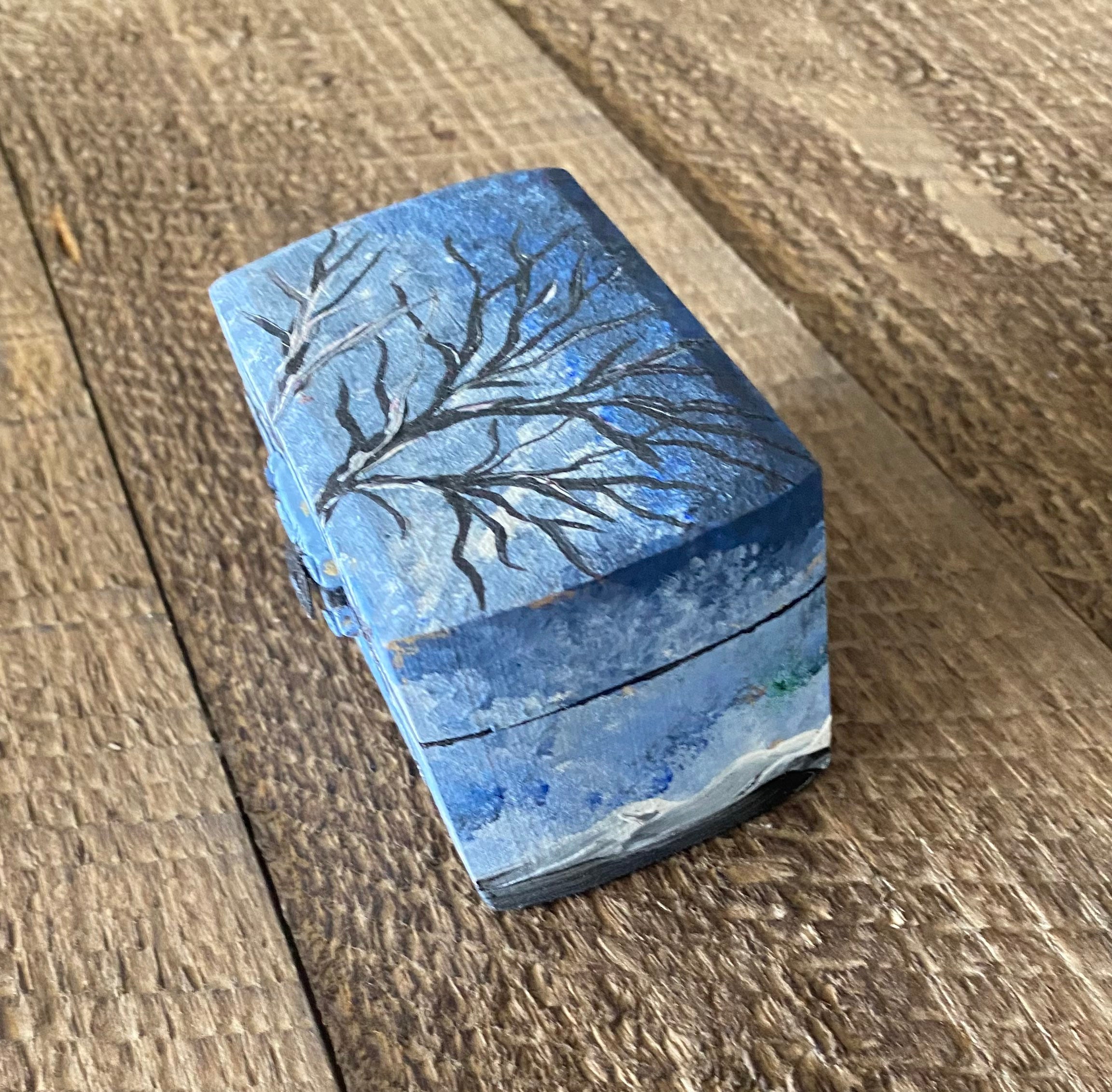 Small Hand Painted Box With Hinges and a Latch - Etsy