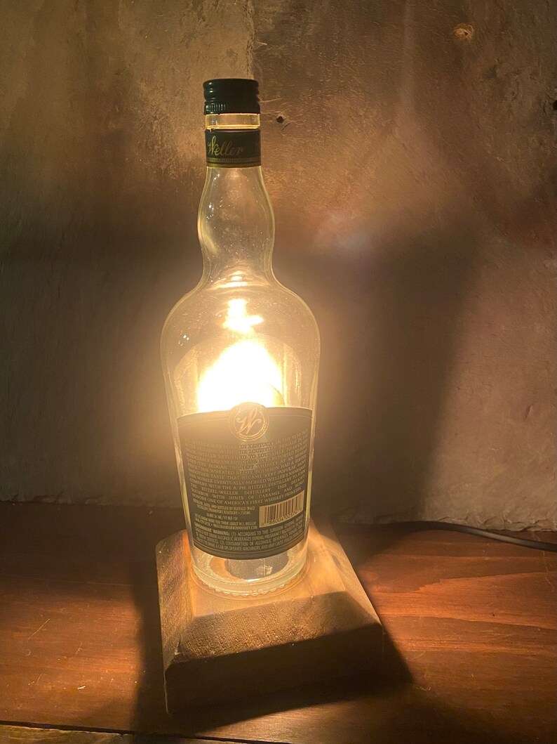 Vintage Custom Made Weller Reserve Bourbon Lamp Upcycled Bottle Desk ...