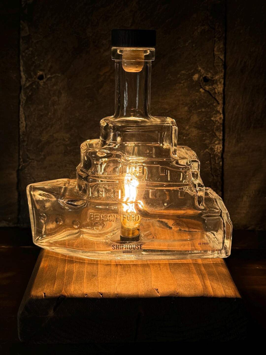 Custom Made Benson Ford Shiphouse Vodka Lamp! Vintage Style Upcycled ...