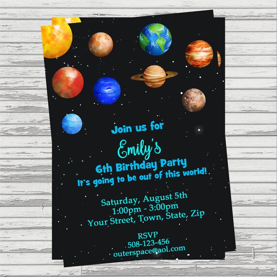 Planet Birthday Invitations