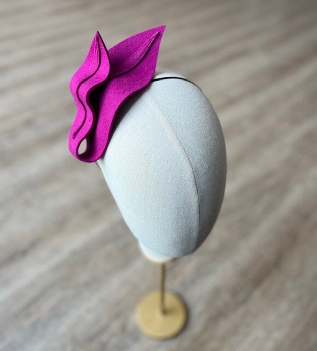 Modern Wavy Fuchsia Pink Wedding Fascinator, Fuschia Pink Fascinator ...