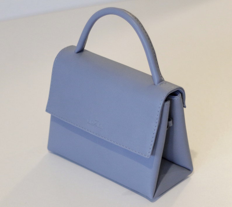 Pigeon Blue Handbag With Chain and Strap Modern Baby Blue | Etsy