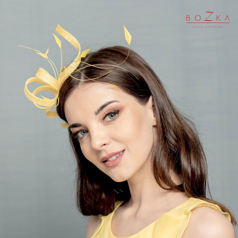 Modern Fascinator Yellow Fascinator Serpentine Shape - Etsy