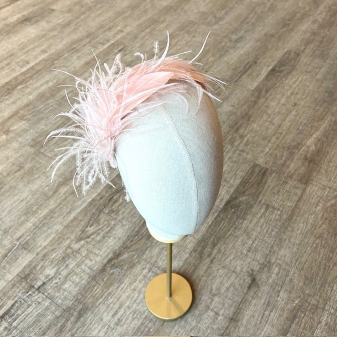 Powder Pink Headband With Feathers and Beads, Light Pink Swan Type ...