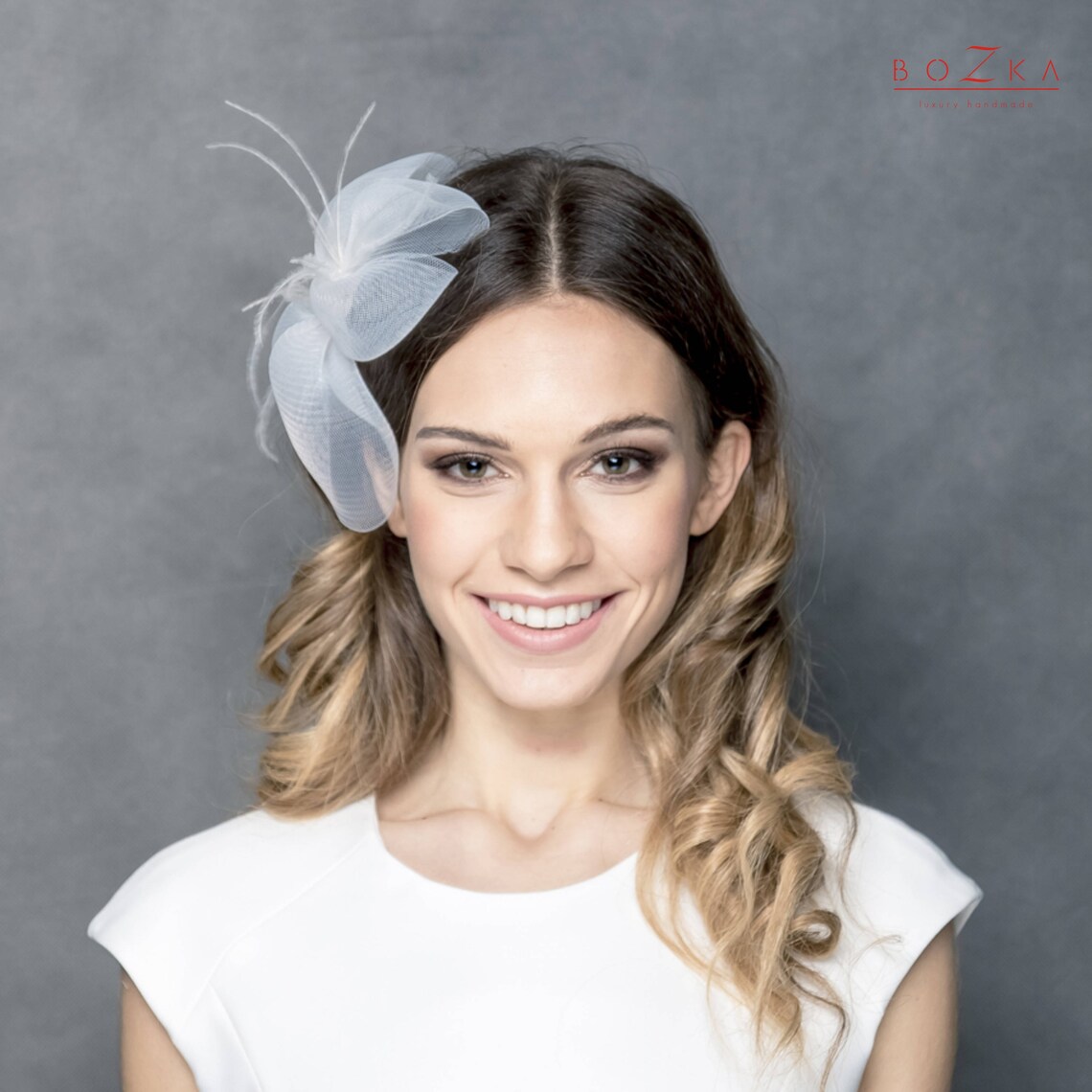 Crin Wedding Flower With Feathers Bridal Flower Comb Bridal - Etsy