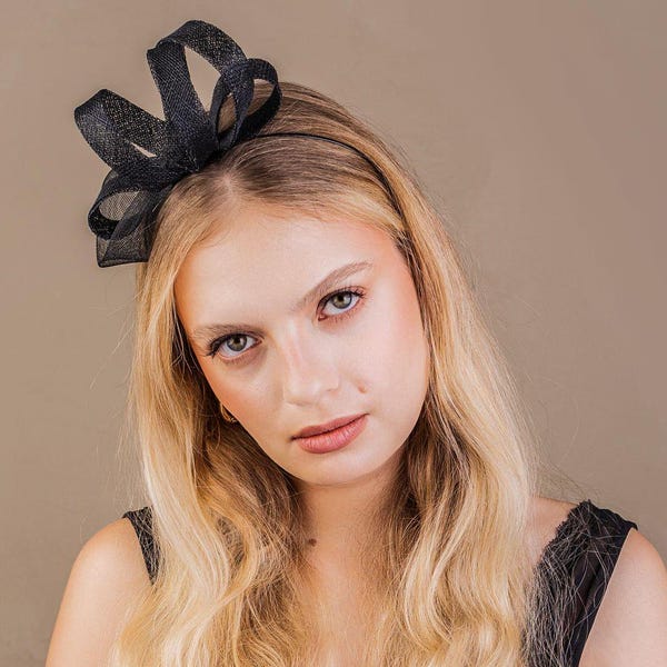 Black Fascinator - Etsy