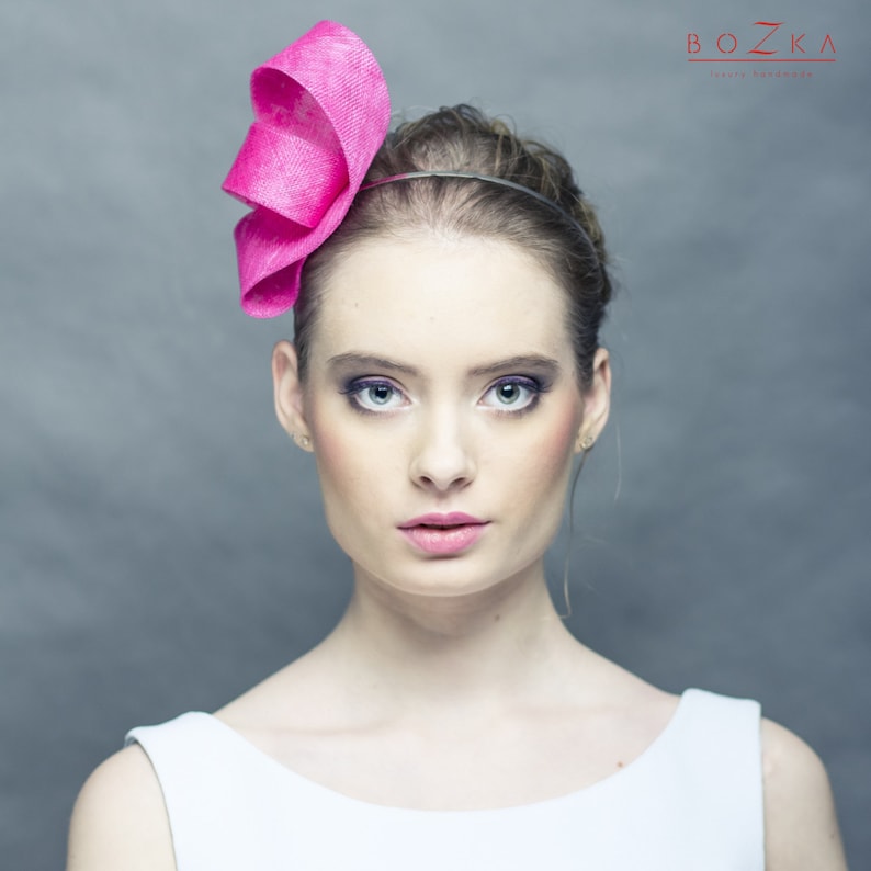 Modern Pink Fascinator Party Fascinator Big Pink Headbow | Etsy