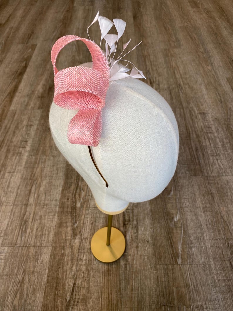 Modern Peach Fascinator With Fethers, Wedding Classic Fascinator, Peach ...