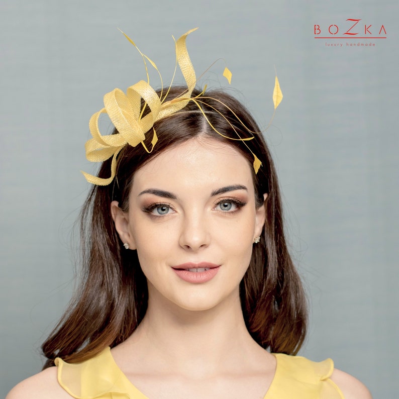 Modern Fascinator Yellow Fascinator Serpentine Shape - Etsy